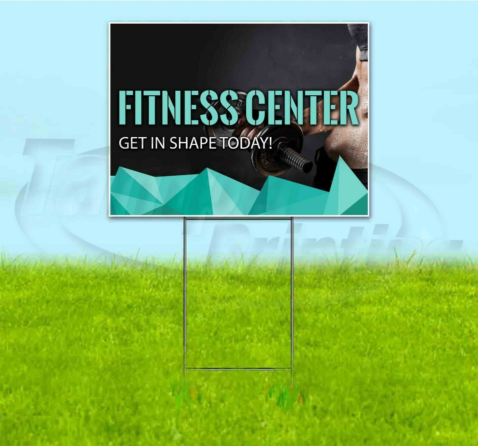 GET IN SHAPE TODAY 18x24 Yard Sign WITH STAKE Corrugated Bandit FITNESS ...