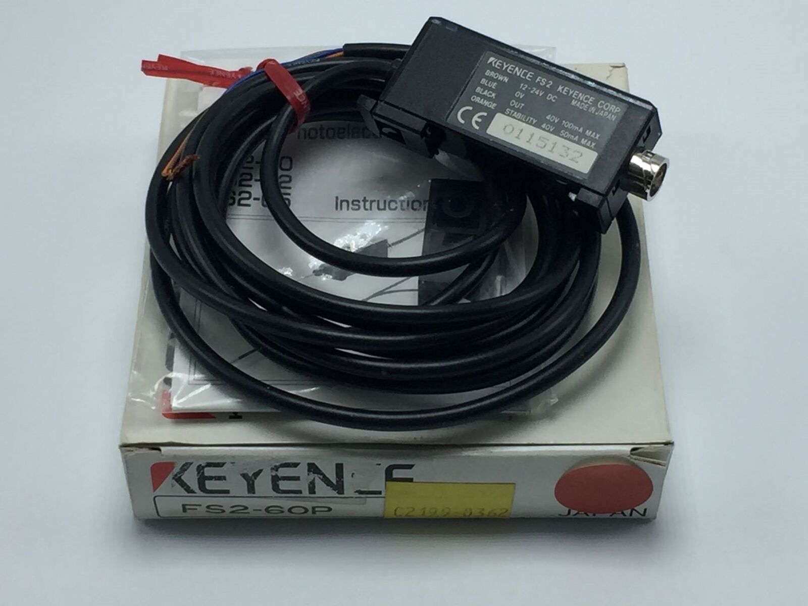KEYENCE CORP FS2-60P FIBER PHOTOELECTRIC SENSOR 12-24VDC - Other Sensors