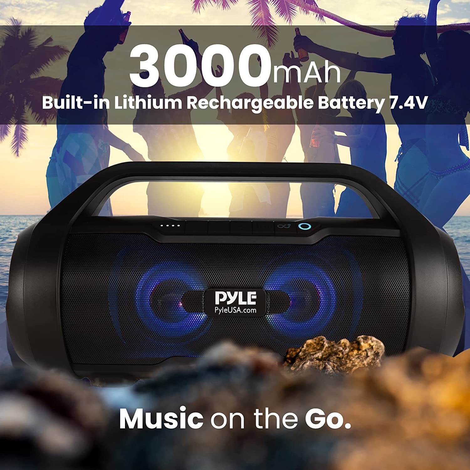 The Pyle Wireless Portable Bluetooth Boombox Speaker - 500W 2.0Ch ... The Pyle Wireless Portable Bluetooth Boombox Speaker - 500W 2.0Ch ...