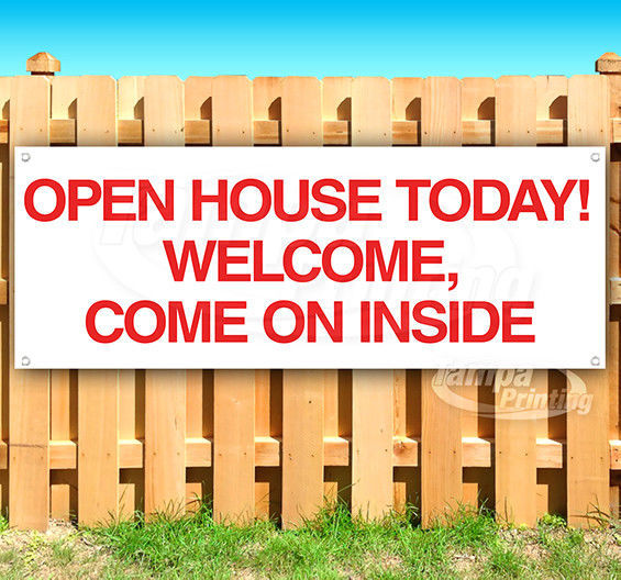 OPEN HOUSE TODAY WELCOME COME IN Advertising Vinyl Banner Flag Sign ...
