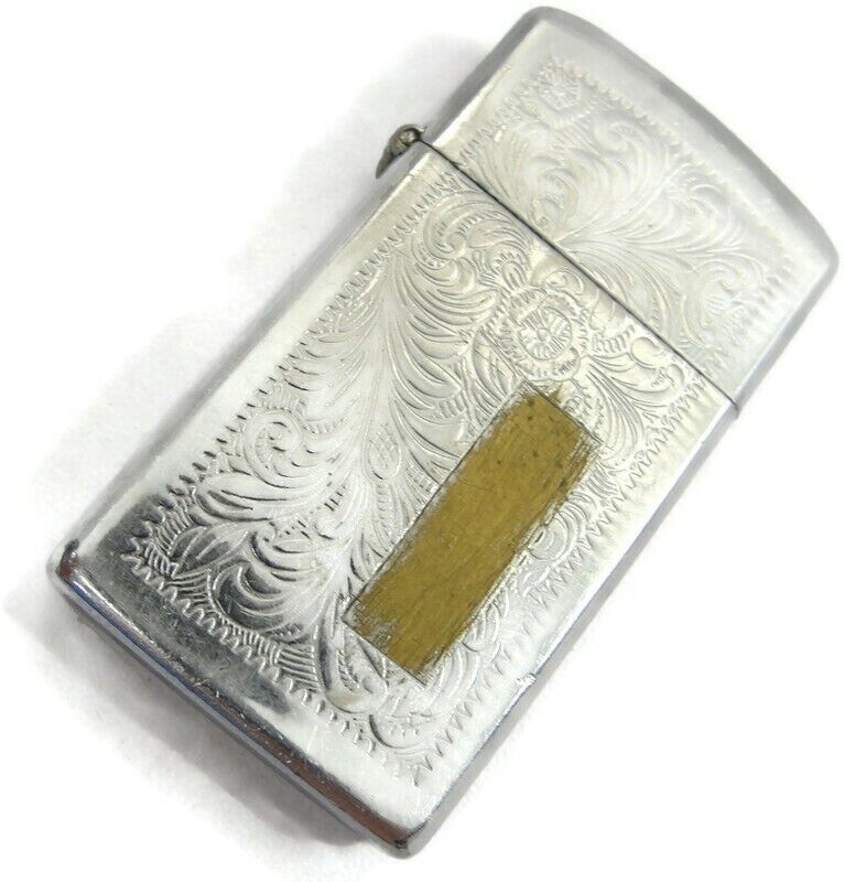 1991 Vintage Zippo Lighter Florentine Venetian Scroll Design Slim Brass - Other