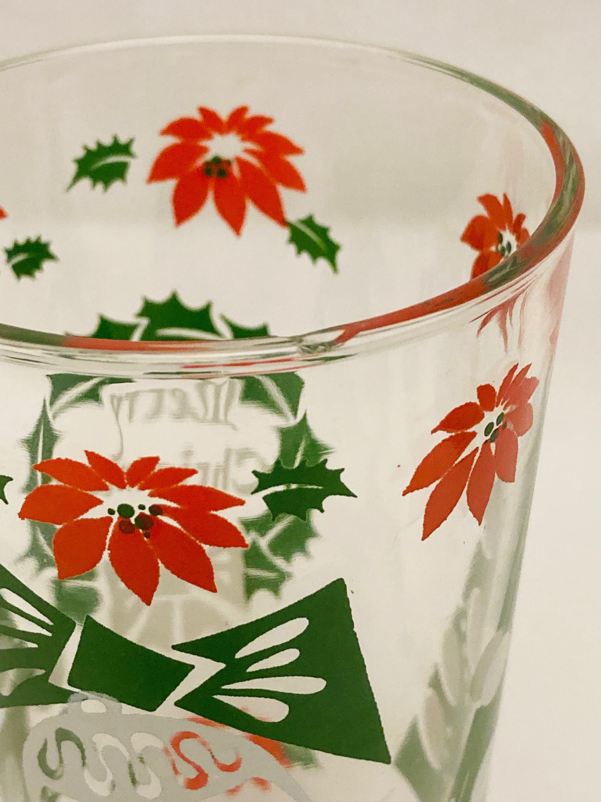 Vintage Hazel Atlas Merry Christmas Happy New Year holiday glasses set ...