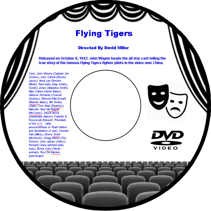 Flying Tigers 1942 DVD Film WWII Fighter Pilots Adventure John Wayne ...