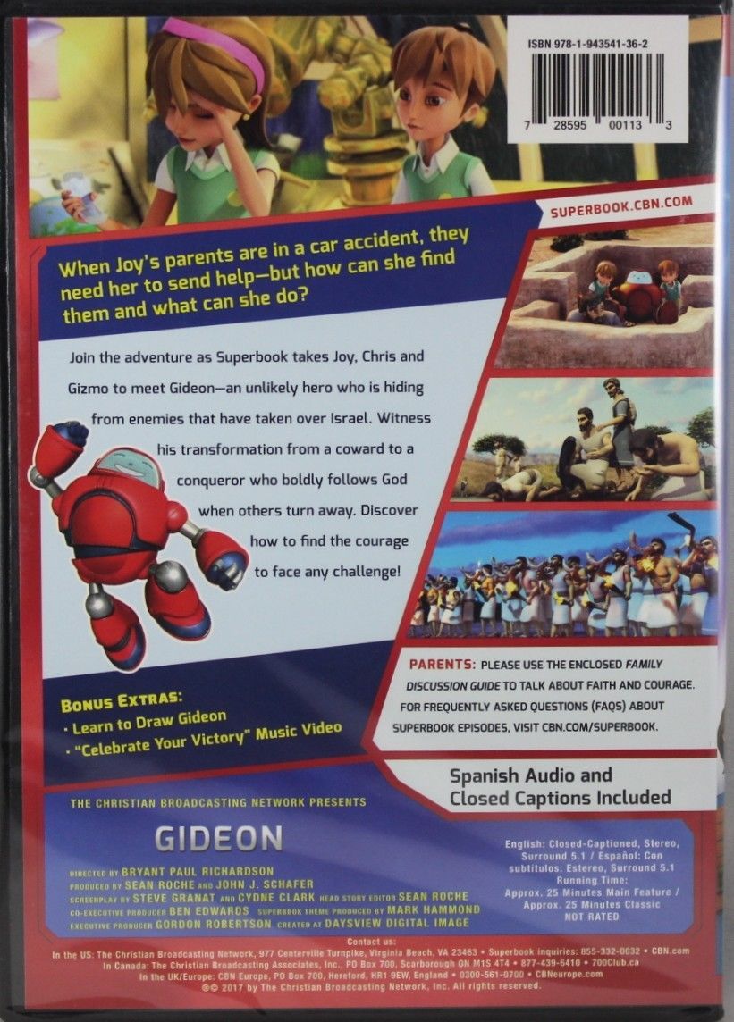 Superbook Season 2 Gideon NEW DVD Chris, Joy and Gizmo Faith And ...