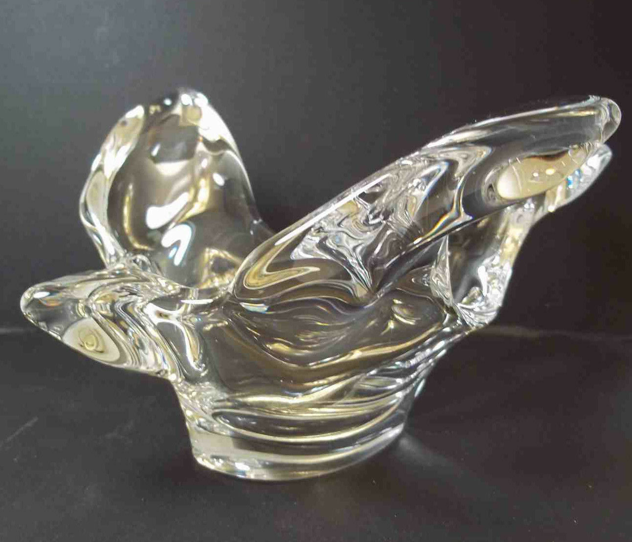 Princess House lead crystal flying turtle dove candy dish nut bowl ...