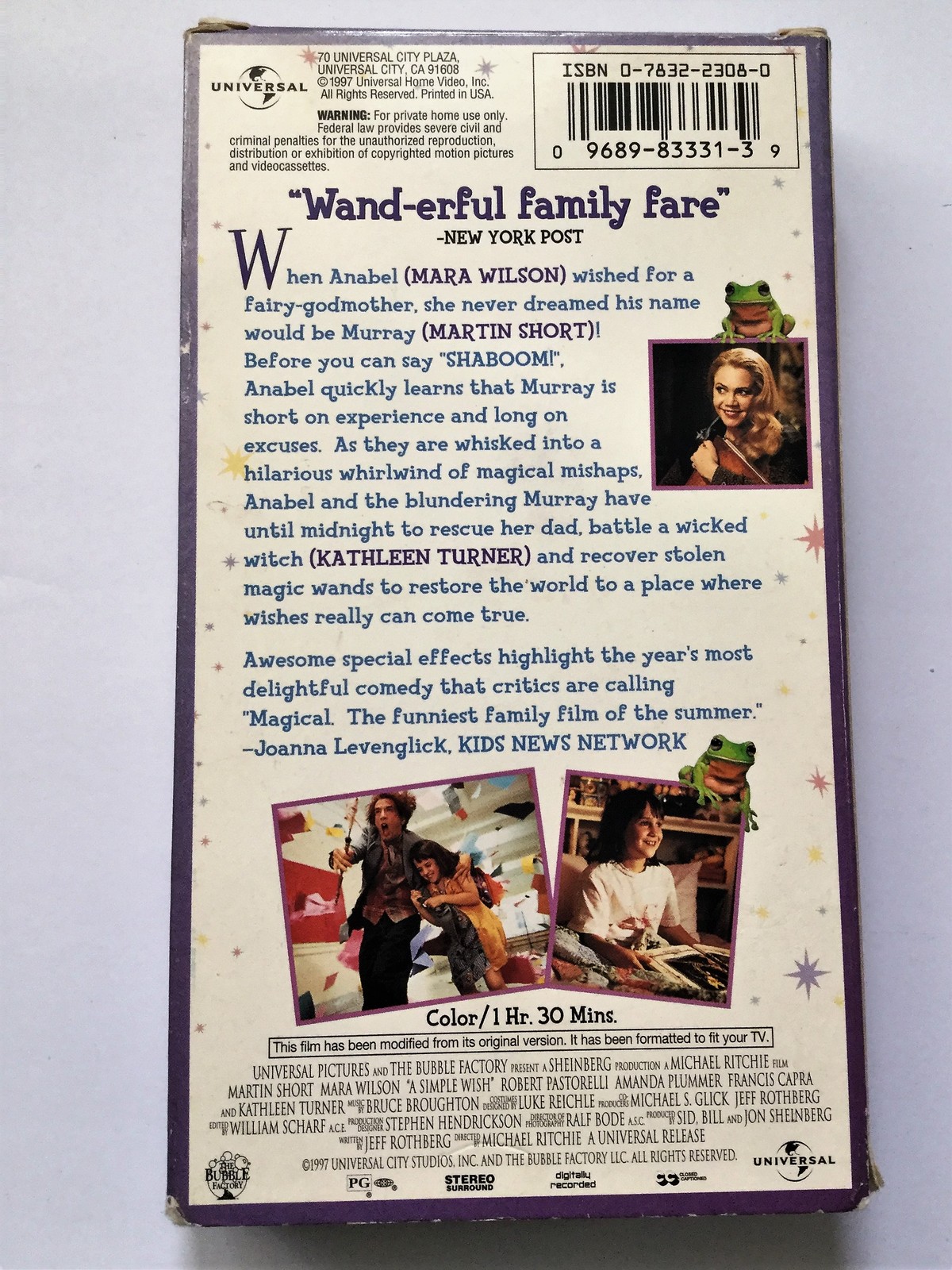A SIMPLE WISH--Martin Short, Kathleen Turner 1997 VHS - VHS Tapes
