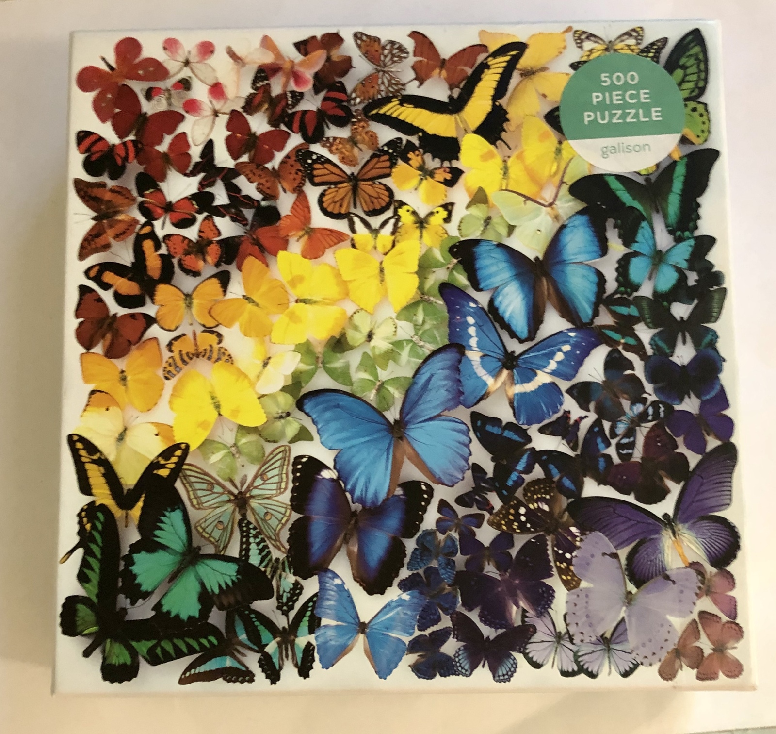 Galison Butterflies Jigsaw Puzzle 500 Pieces - 20” x 20” - Jigsaw