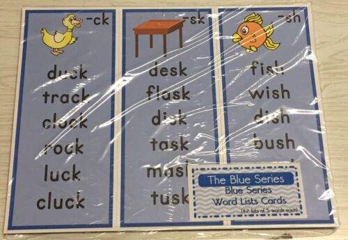 The Blue Series -Word Lists (42 lists of 6 words each) Montessori ...