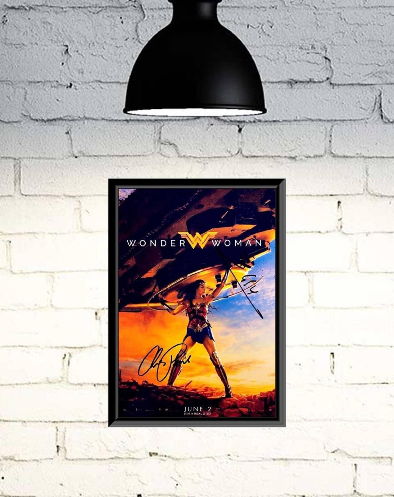 Wonder Woman Gal Gadot signed movie poster - Autographs-Original