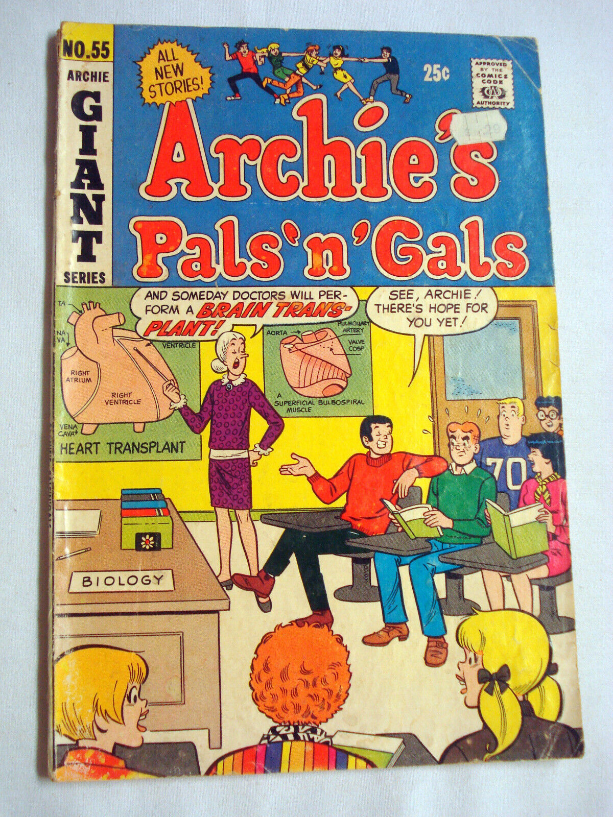 Archie's Pals 'n' Gals #55 1969 Archie Comics Fair+ Giant Movie Prop ...