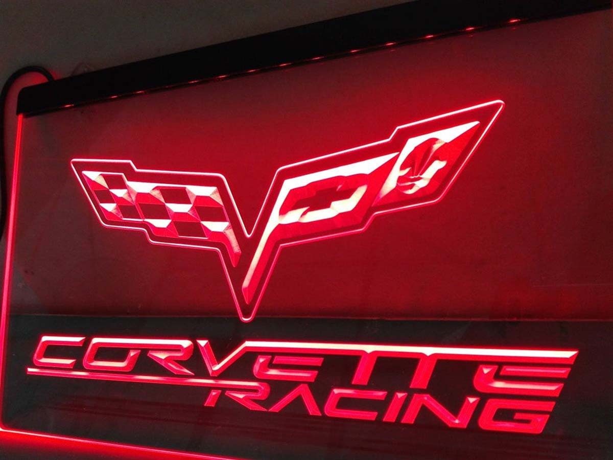 Chevrolet Corvette Racing Led Neon Sign Home Decor, Room, Garage, Craft ...