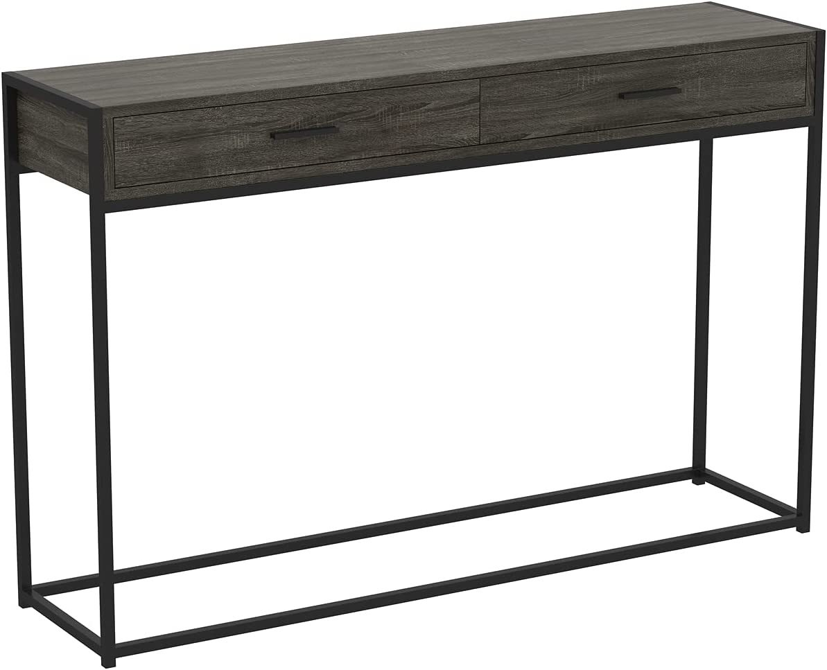 Safdie & Co. - Dark Grey Console Table With Black Metal Leg, Hallway ...