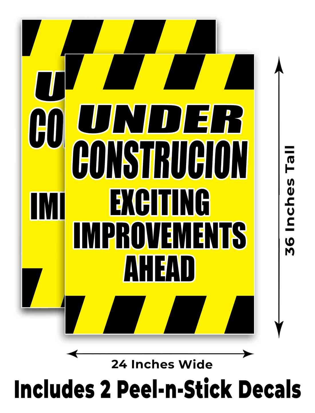 UNDER CONSTRUCTION Signicade 24x36 Aframe Sidewalk Decal Sign Banner ...
