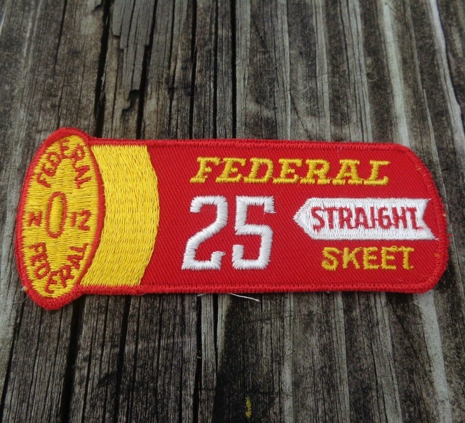 Federal 25 Straight Skeet 4.25" x 2" Vintage Cloth Patch - Pins & Patches