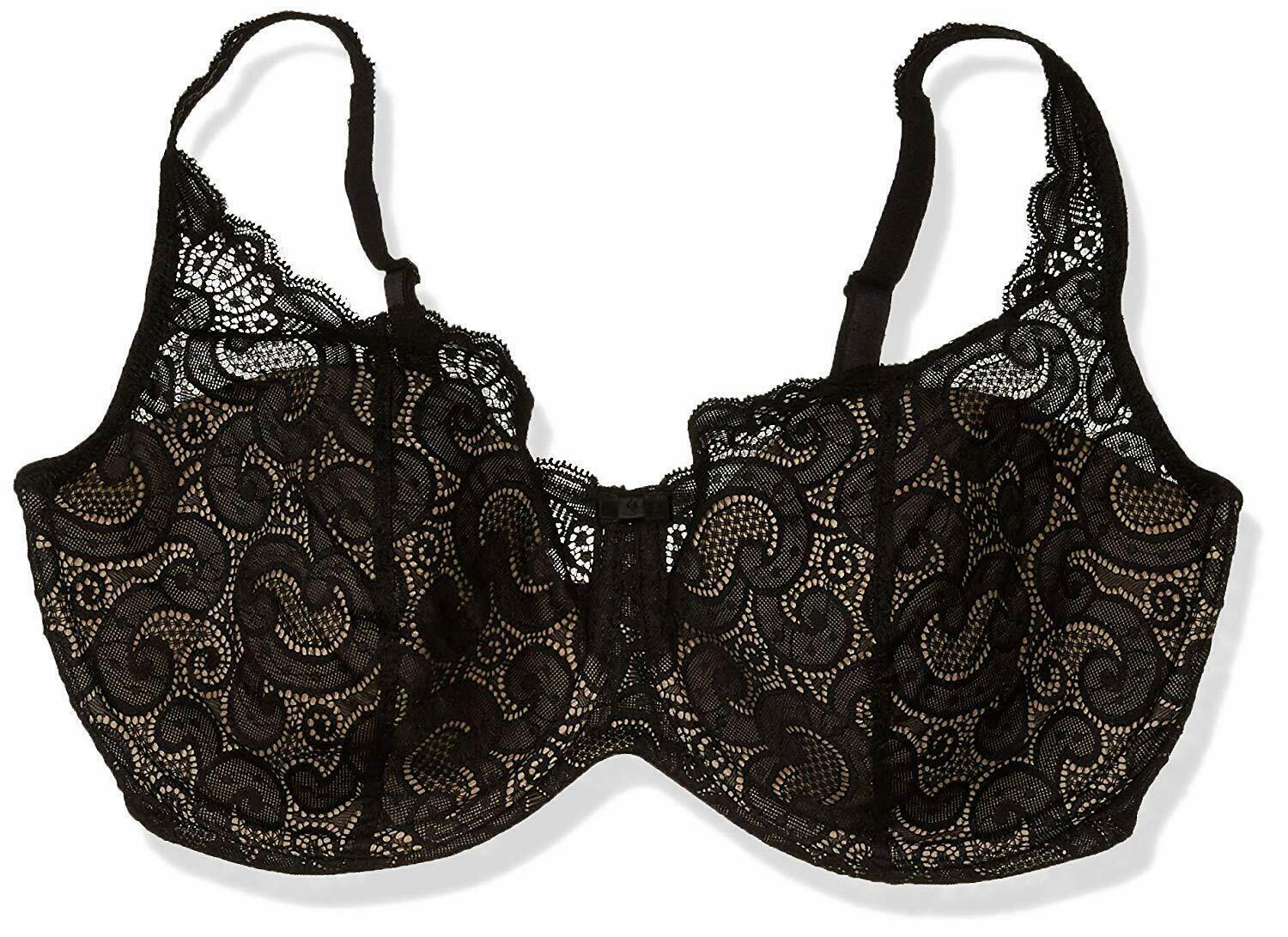 Playtex Black Nude Love My Curves Thin Foam With Lace Bra Us 36d Uk