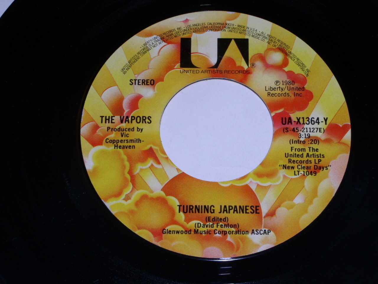 The Vapors Turning Japanese 45 Rpm Record United Artists Label - Vinyl ...