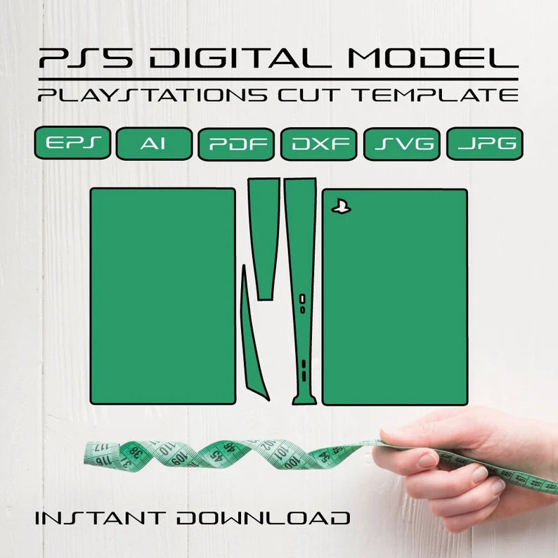 PS5 Digital Model Cut Template - AI / DXF / SVG / Vector Cut File ...