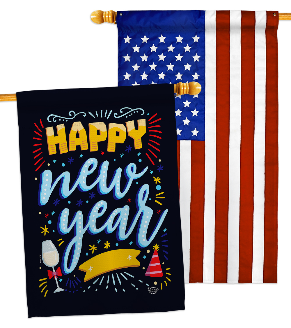 It New Year - Impressions Decorative USA Applique House Flags Pack ...