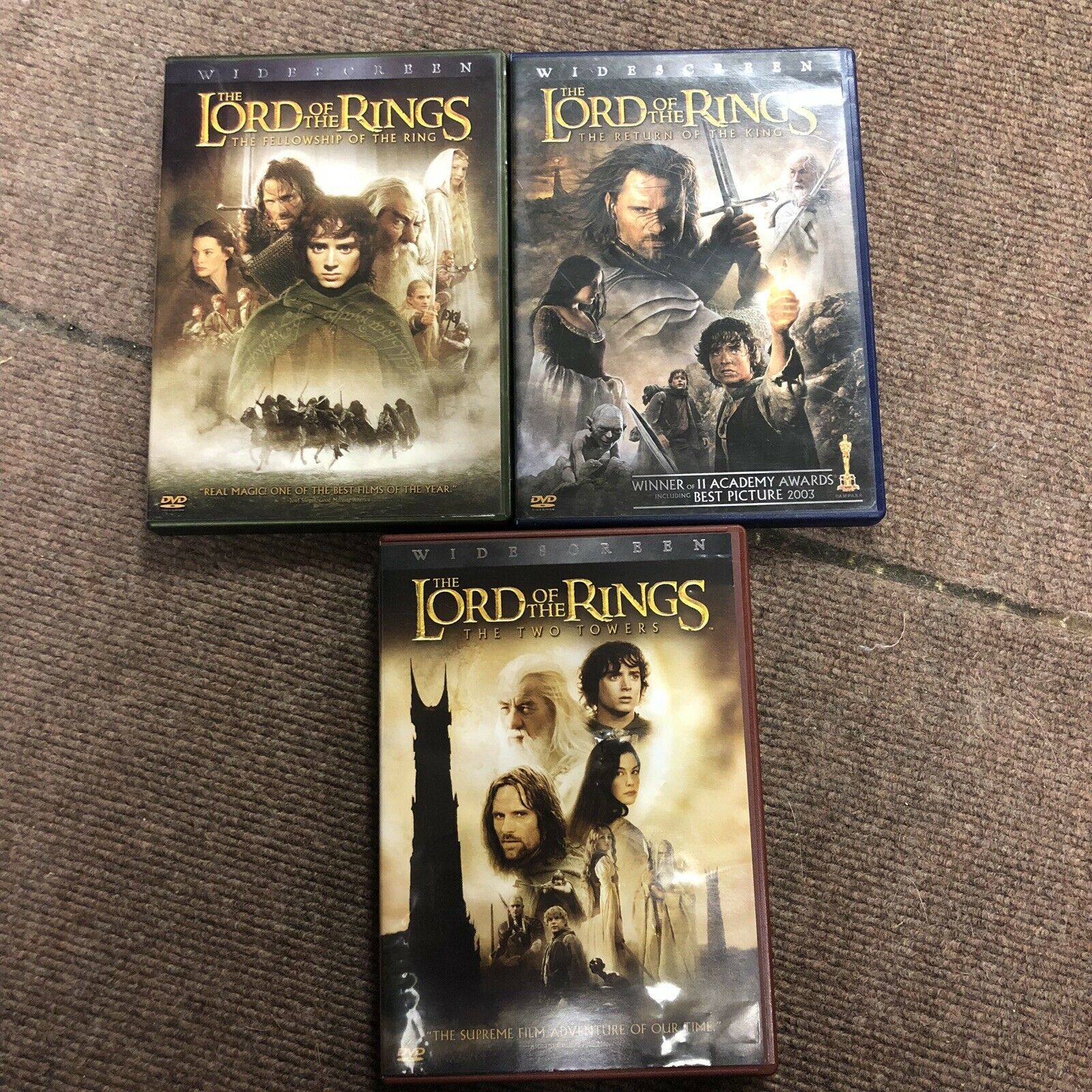 Lord of the Rings Trilogy (Widescreen DVD) 2 Disc LOTR Return King Two ...