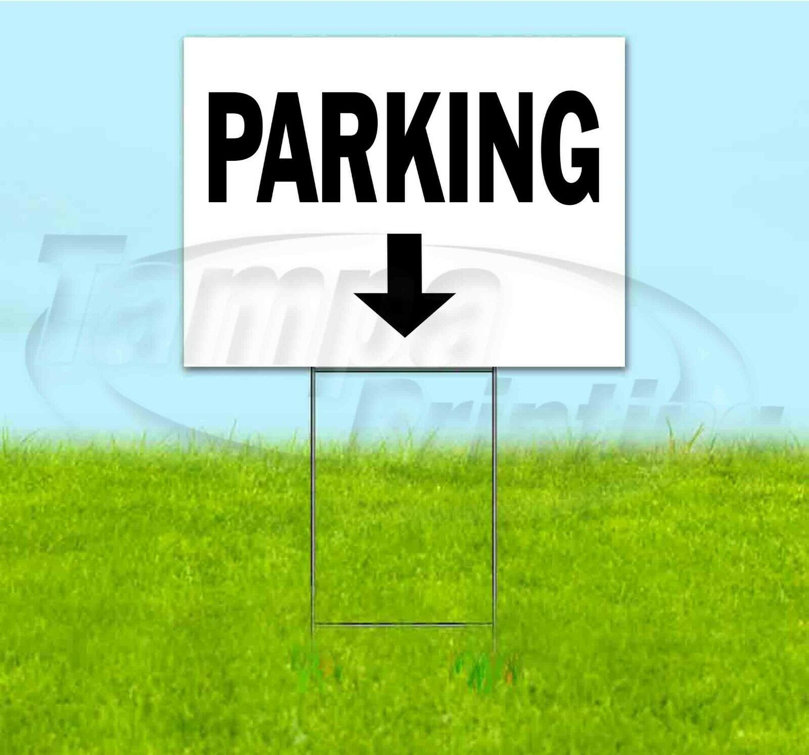 PARKING ARROW 18x24 Yard Sign WITH STAKE Corrugated Bandit DIRECTIONAL ...