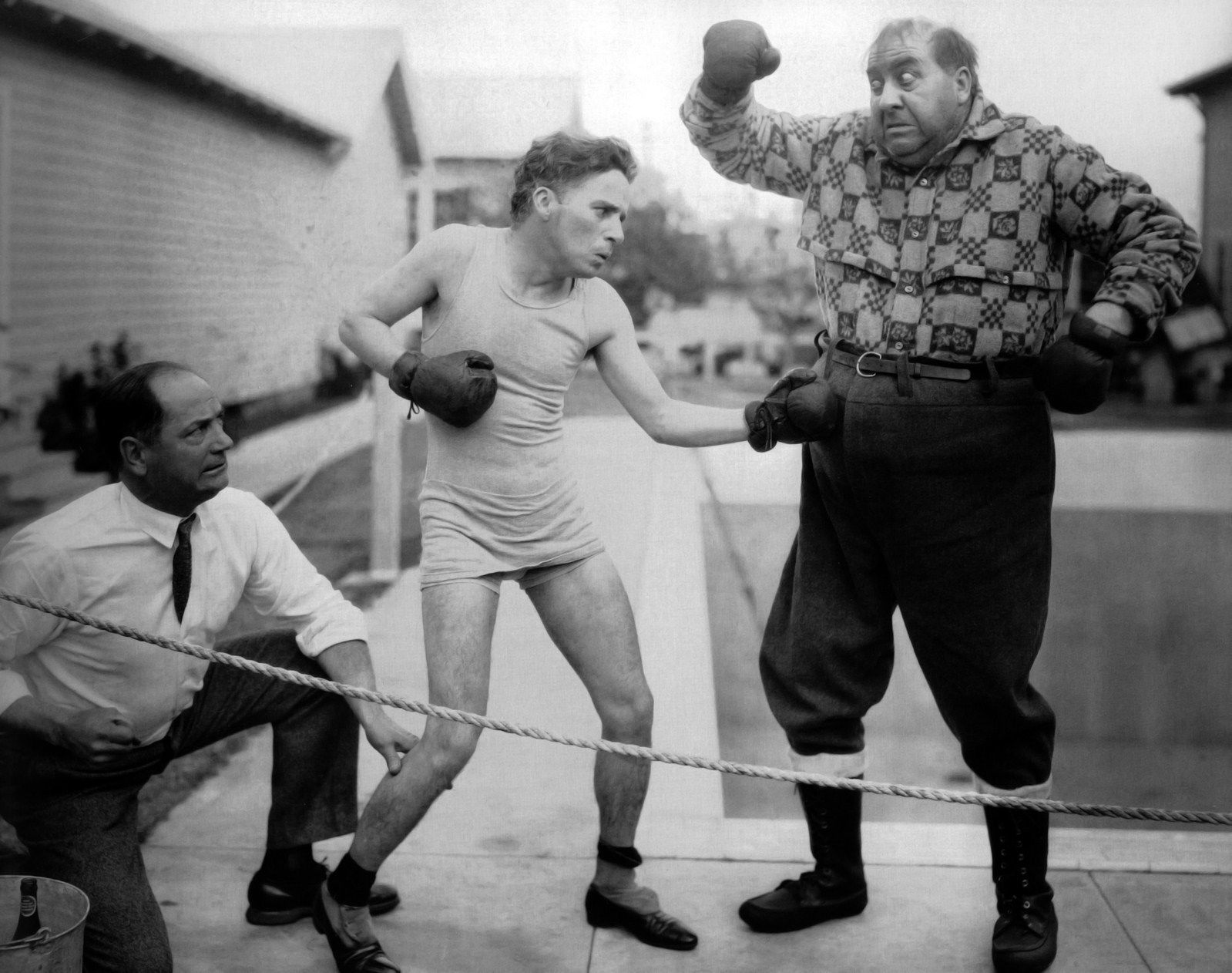 KID McCOY & CHARLIE CHAPLIN 8X10 PHOTO BOXING PICTURE - Boxing