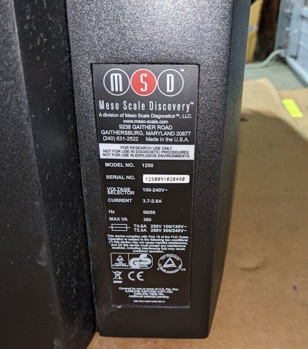 Meso Scale Discovery MSD 1250 Sector Imager HTS Plate Reader / 30 DAY ...