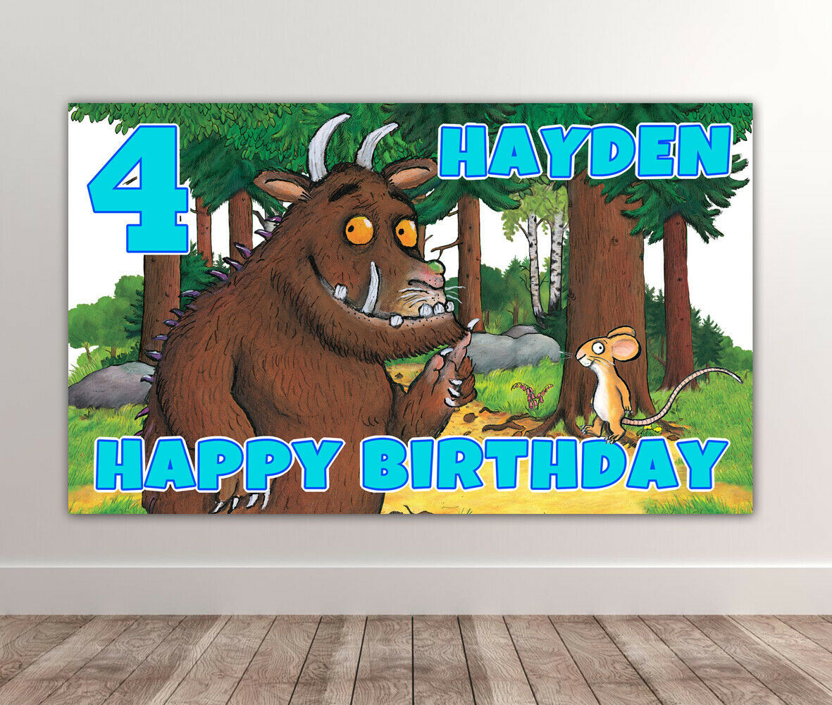 2 X GRUFFALO Personalised Birthday Backdrop - Gruffalo Banner 40 x 24 ...