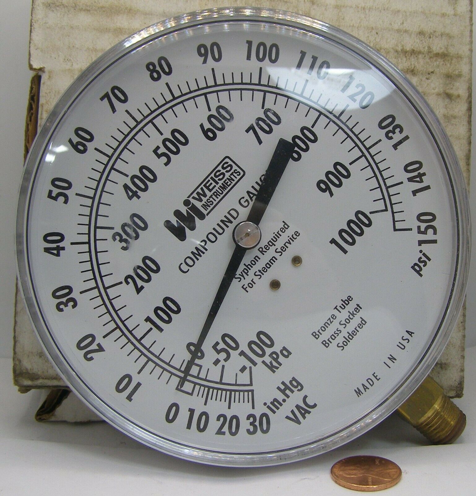 Weiss Instruments Compound Pressure Gauge 4CTS 0-150psi - Other ...