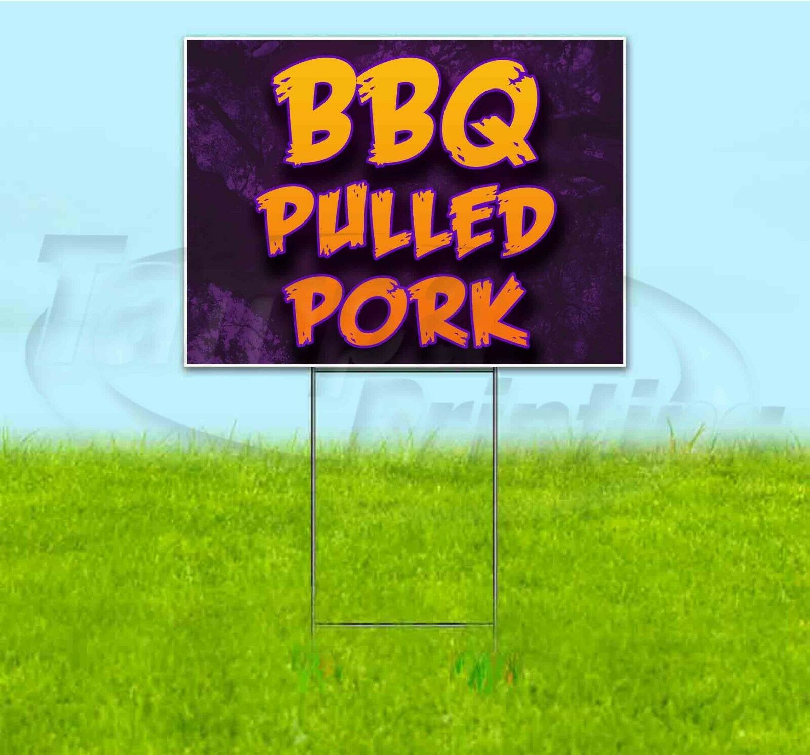 BBQ PULLED PORK 18x24 Yard Sign WITH STAKE Corrugated Bandit BUSINESS ...