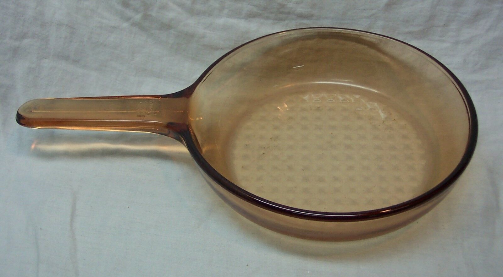 CORNING France VISION Visions Amber 7" GLASS SKILLET FRY PAN Waffle ...
