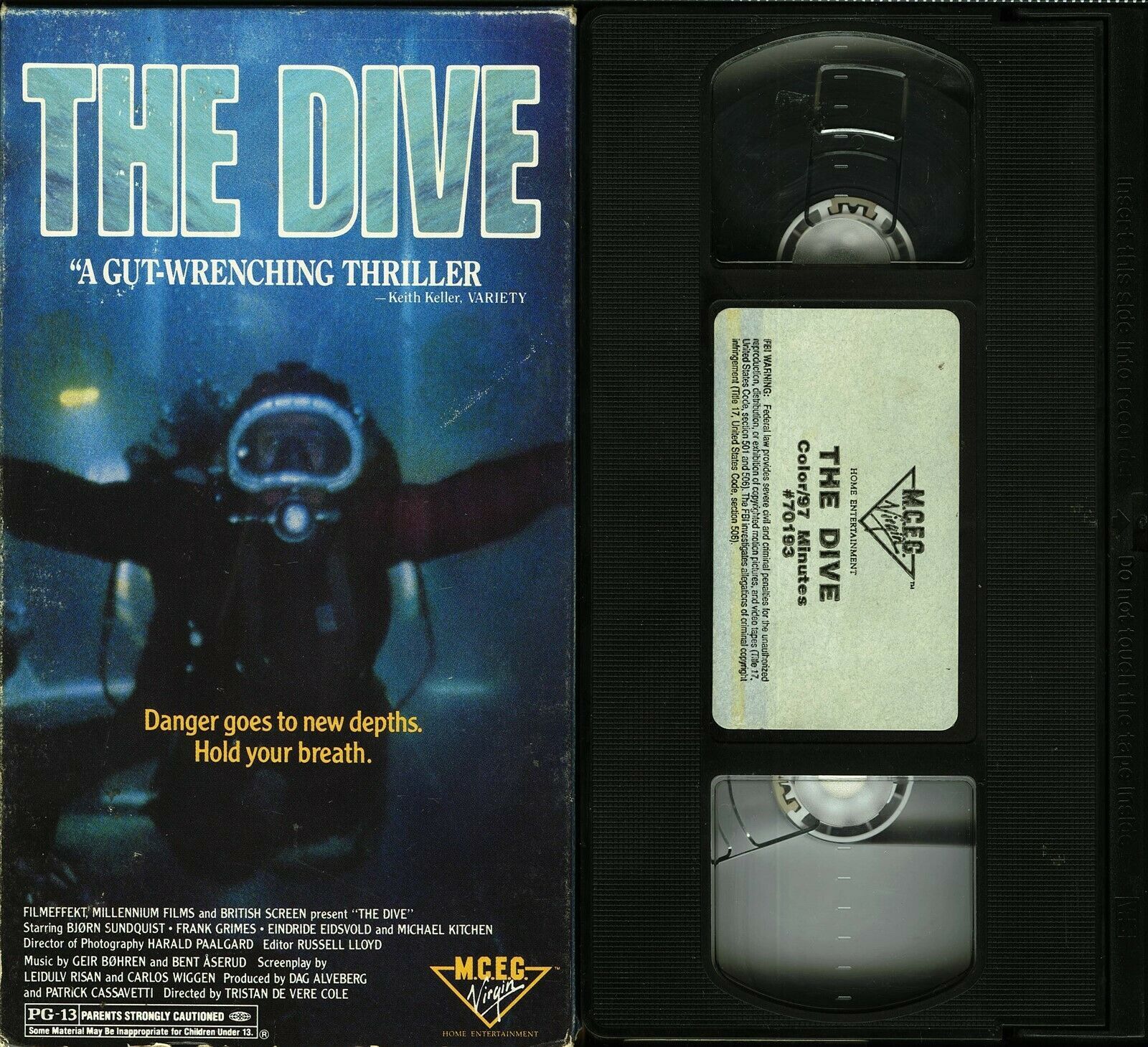 DIVE AKA DYKKET VHS BJORN SUNDQUIST VIRGIN VIDEO TESTED - VHS Tapes