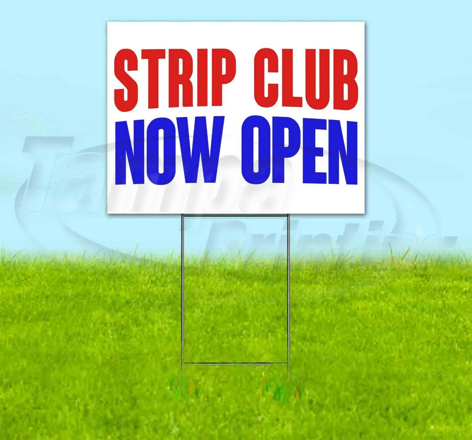STRIP CLUB NOW OPEN Yard Sign Corrugated Plastic Bandit Lawn Decoration ...