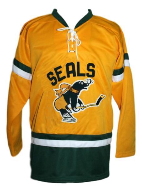 Any Name Number San Francisco Seals Retro Hockey Jersey Yellow Any Size ...