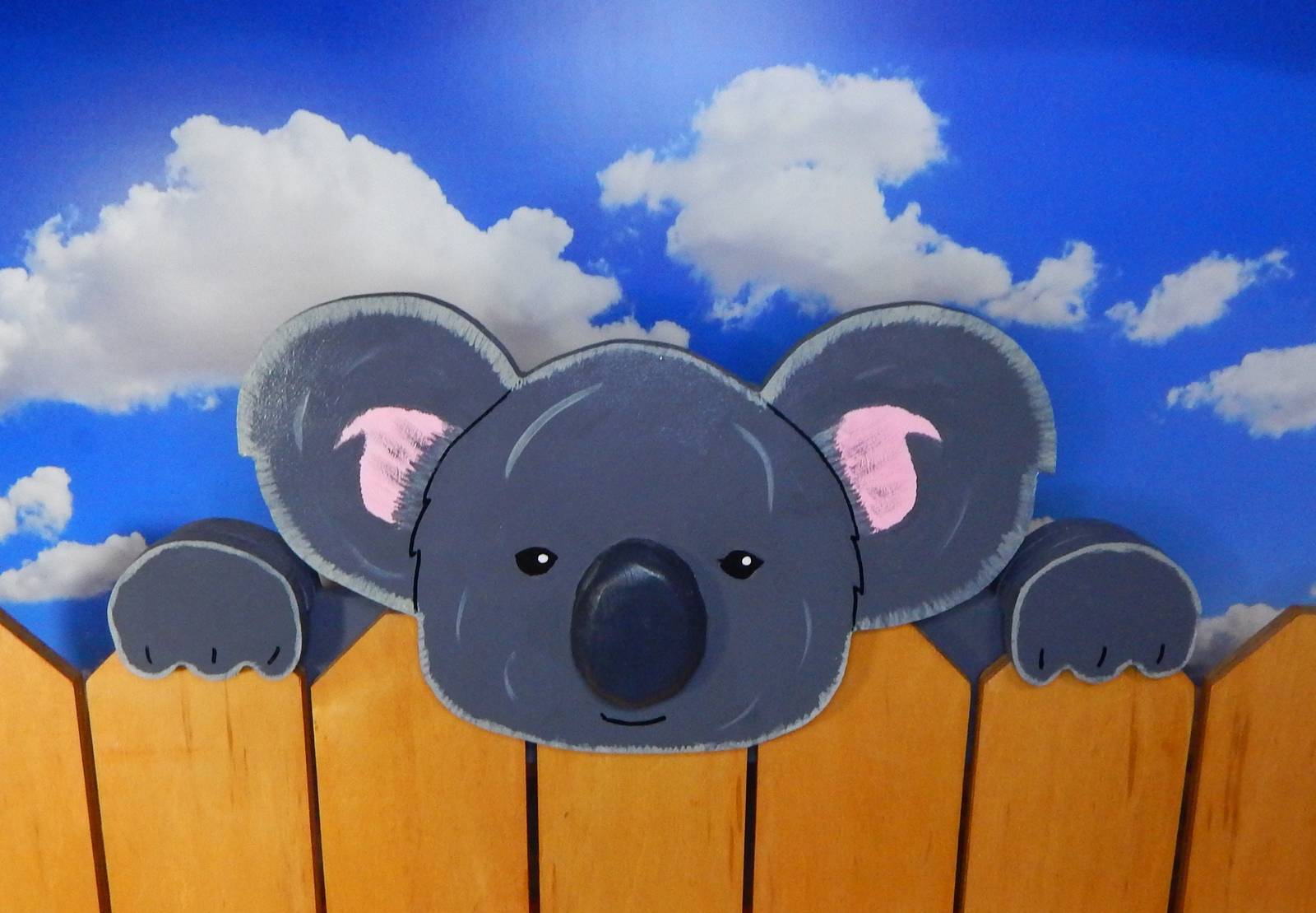 Koala Fence Peeker Peeper Garden Art Party Zoo Preschool Playground ...