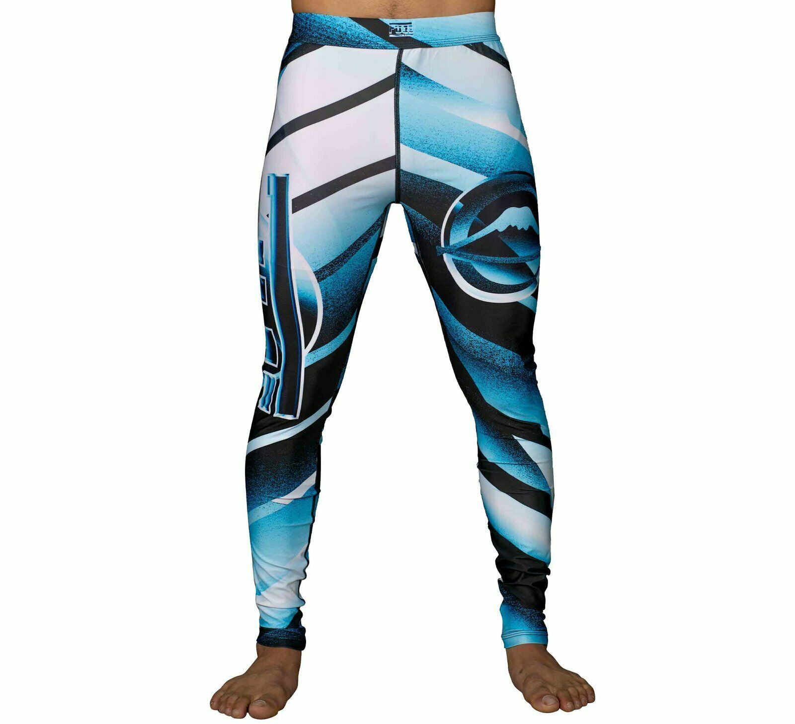 Fuji Sports Mens Ice Blue MMA BJJ No Gi Competition Spats Compression ...