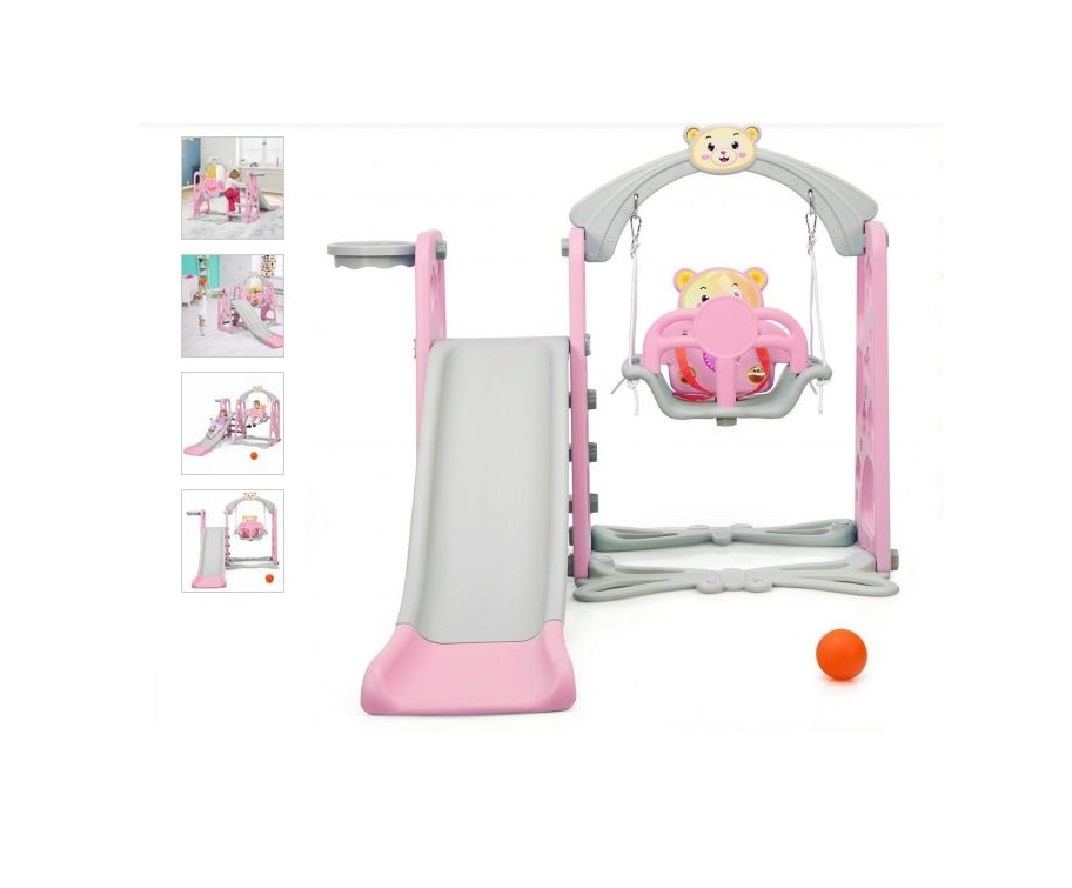 Aqua or Pink Toddler Swingset 3 in 1 Swing Sliding Board Climber ...