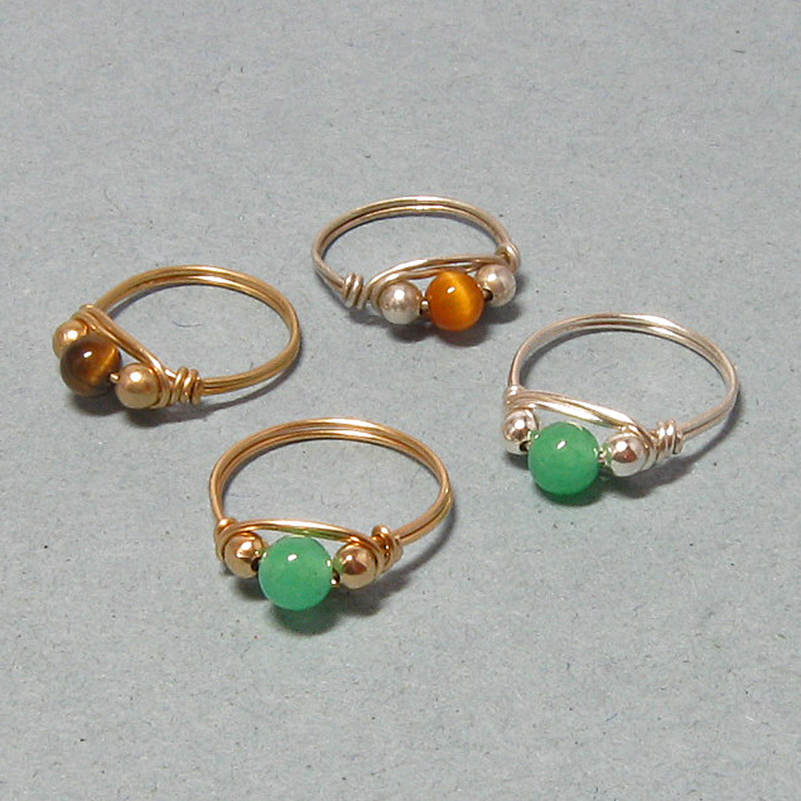 Wire Wrapped Gemstone Rings - Rings