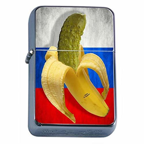 Russian Banana Pickle Flip Top Dual Torch Em1 Smoking Cigarette Silver ...