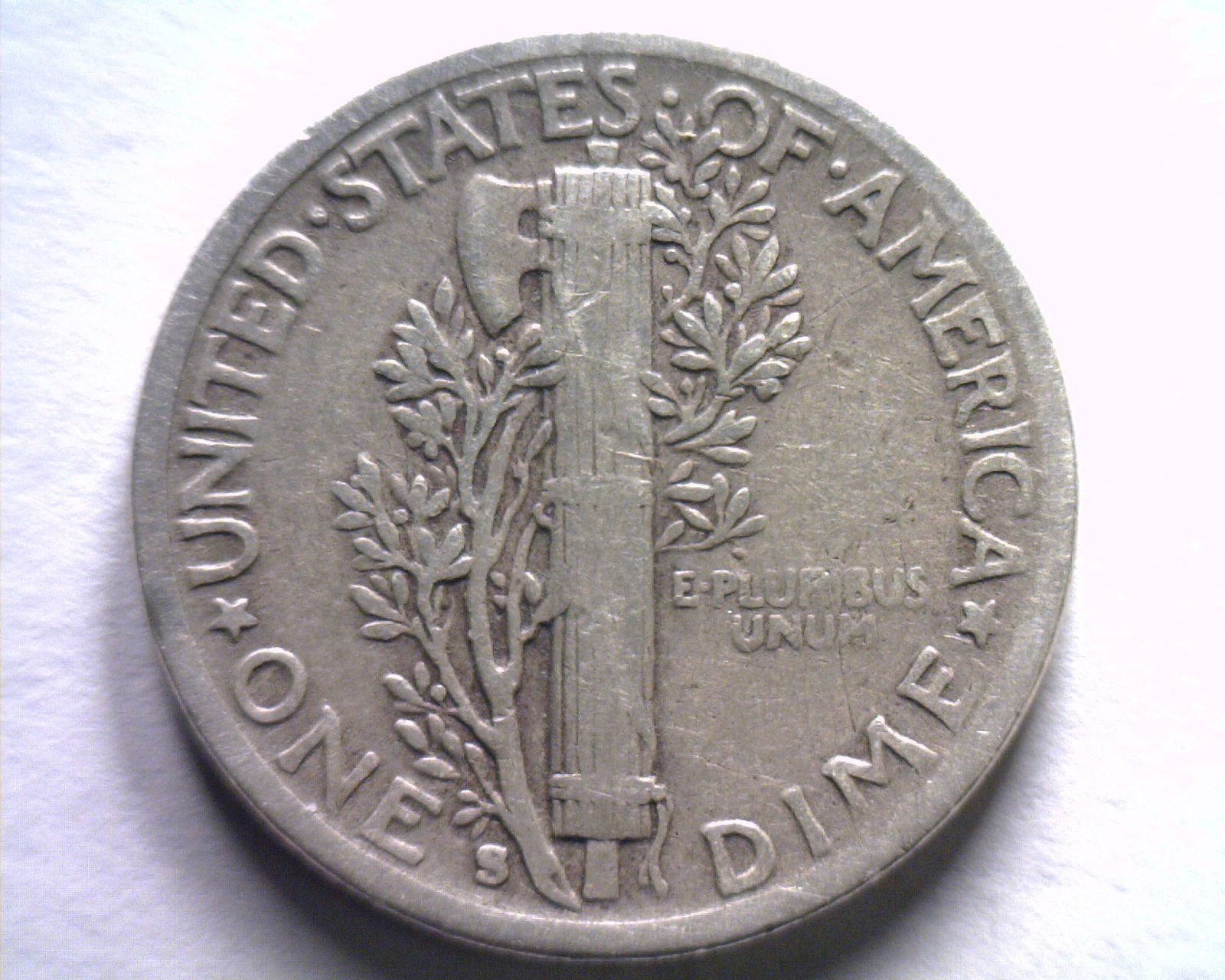 1943-S TRUMPET TAIL S MERCURY DIME VERY FINE+ VF+ NICE ORIGNIAL COIN ...