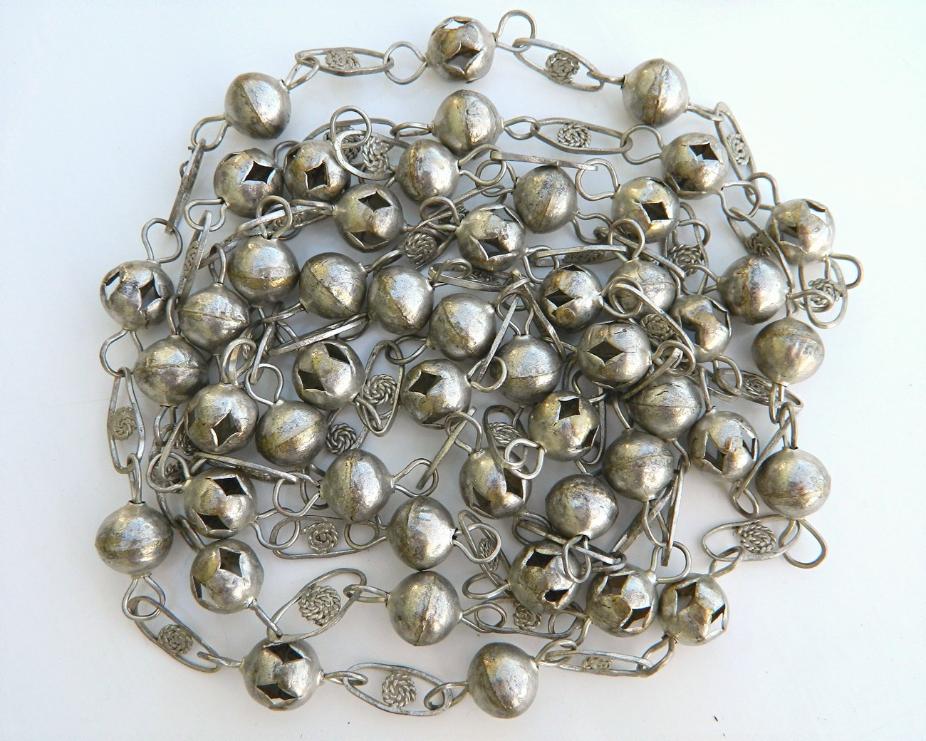 Vintage Silver Balls Mexican Wedding Necklace Filigree Long - Mexican ...
