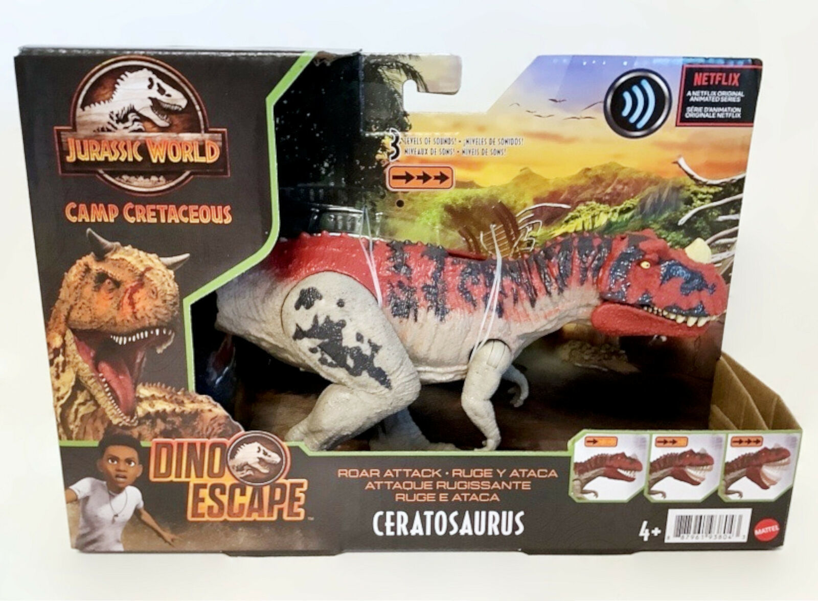 NEW Jurassic World Camp Cretaceous Dino Escape Roar Attack CERATOSAURUS ...
