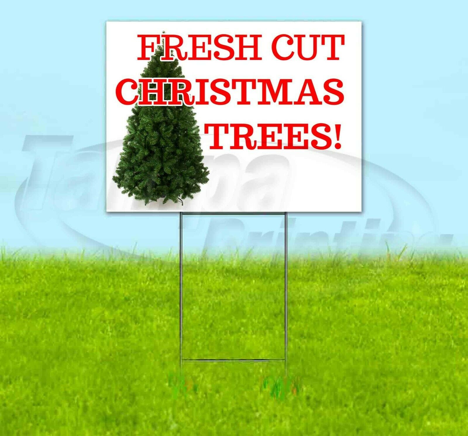 FRESH CUT CHRISTMAS TREES 18x24 Yard Sign Corrugated Plastic Bandit ...