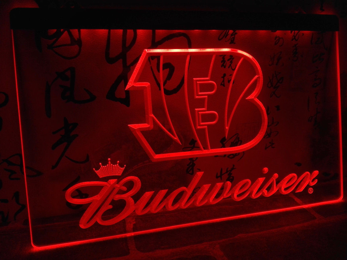 Budweiser Cincinnati Bengal 3D LED Neon Sign Light Bar Pub Club ...