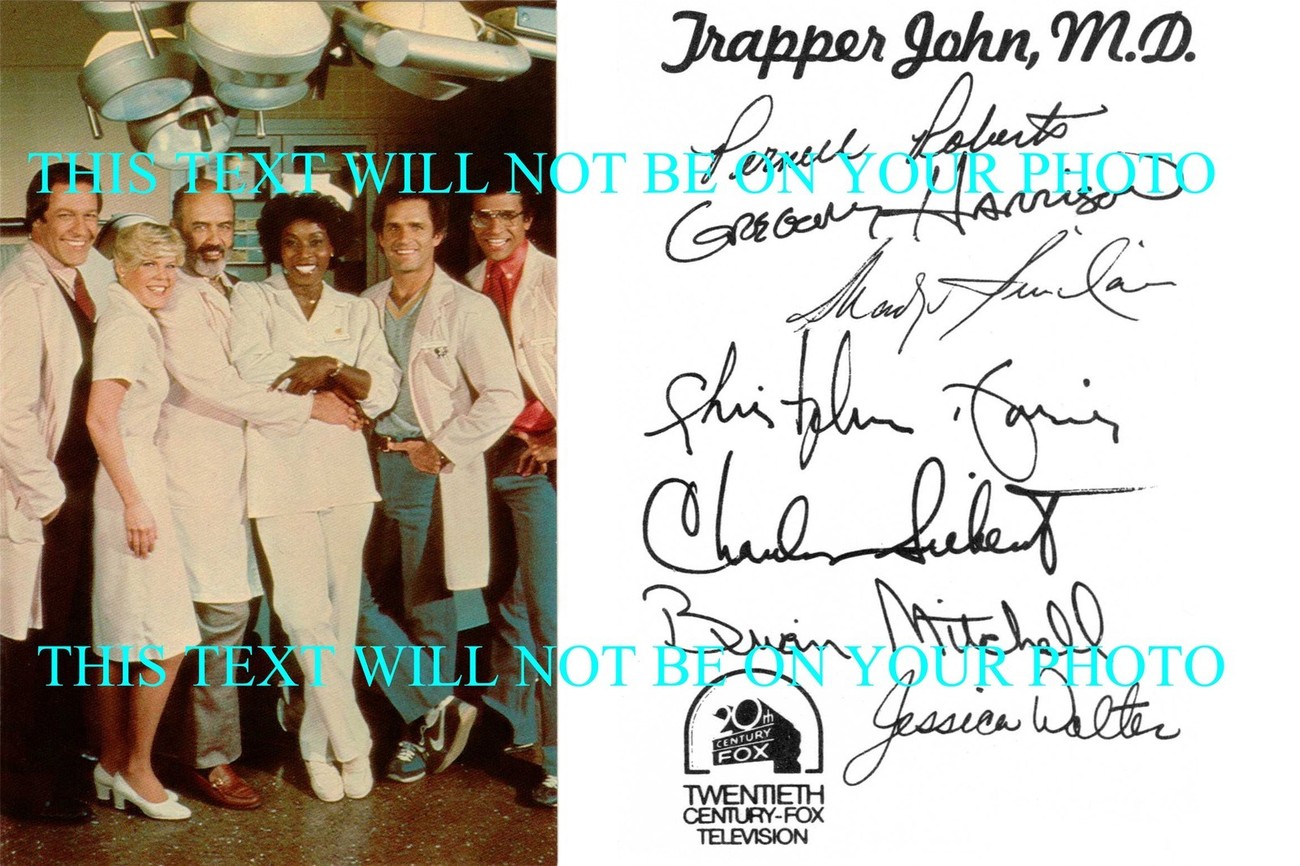 TRAPPER JOHN M.D. MD CAST AUTOGRAPHED 6x8 RP PROMO PHOTO BY 7 PERNELL ...