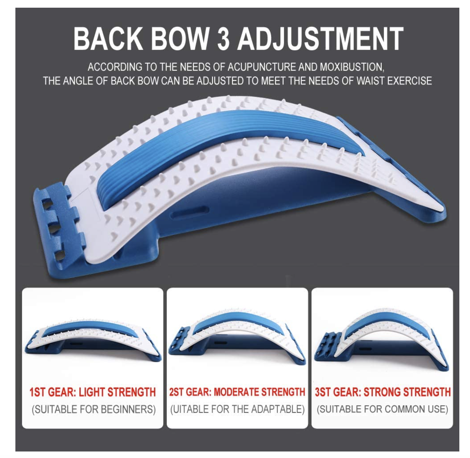 Acupressure Back Stretcher Multi-Level Back Stretching Device Lumbar ...