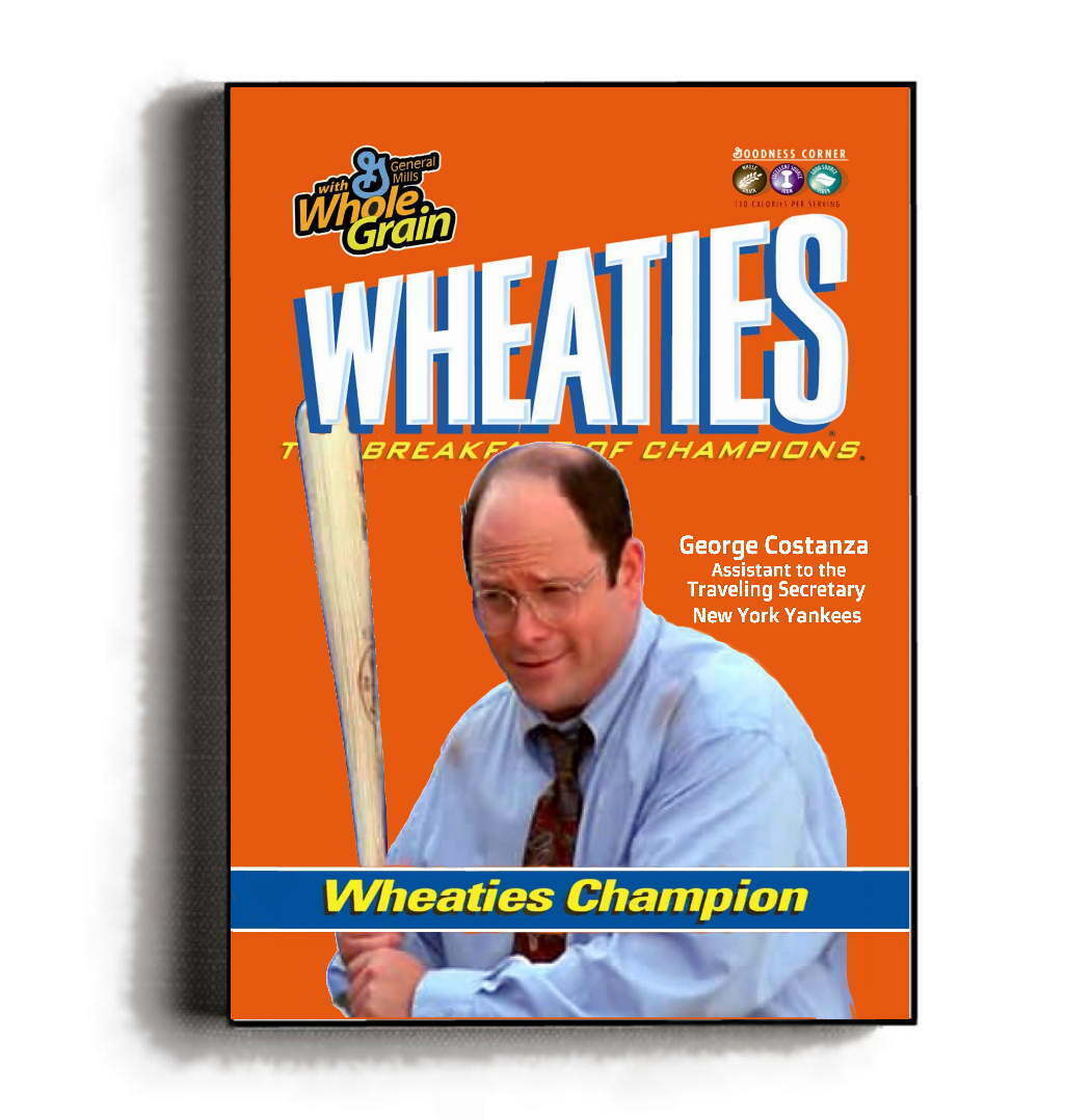 Framed George Costanza Seinfeld Yankees Wheaties Cereal Box Cover ...