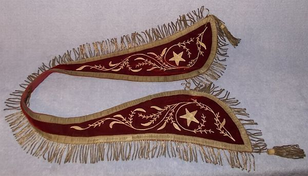 Antique Ward Stilson Ohio Fraternal Ceremonial Collar IOOF Odd Fellows ...