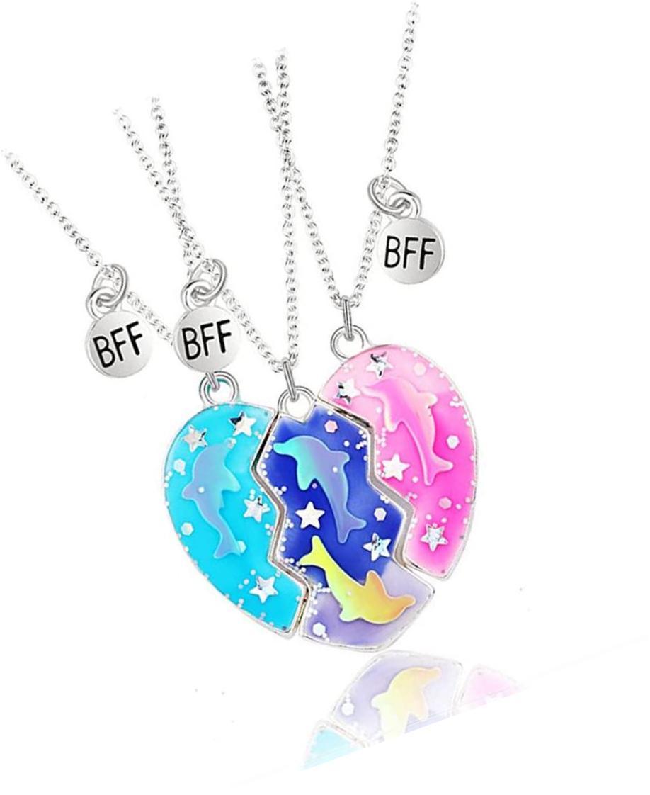 Friendship Necklace Best Friend Necklace for 3 Girls - Necklaces & Pendants