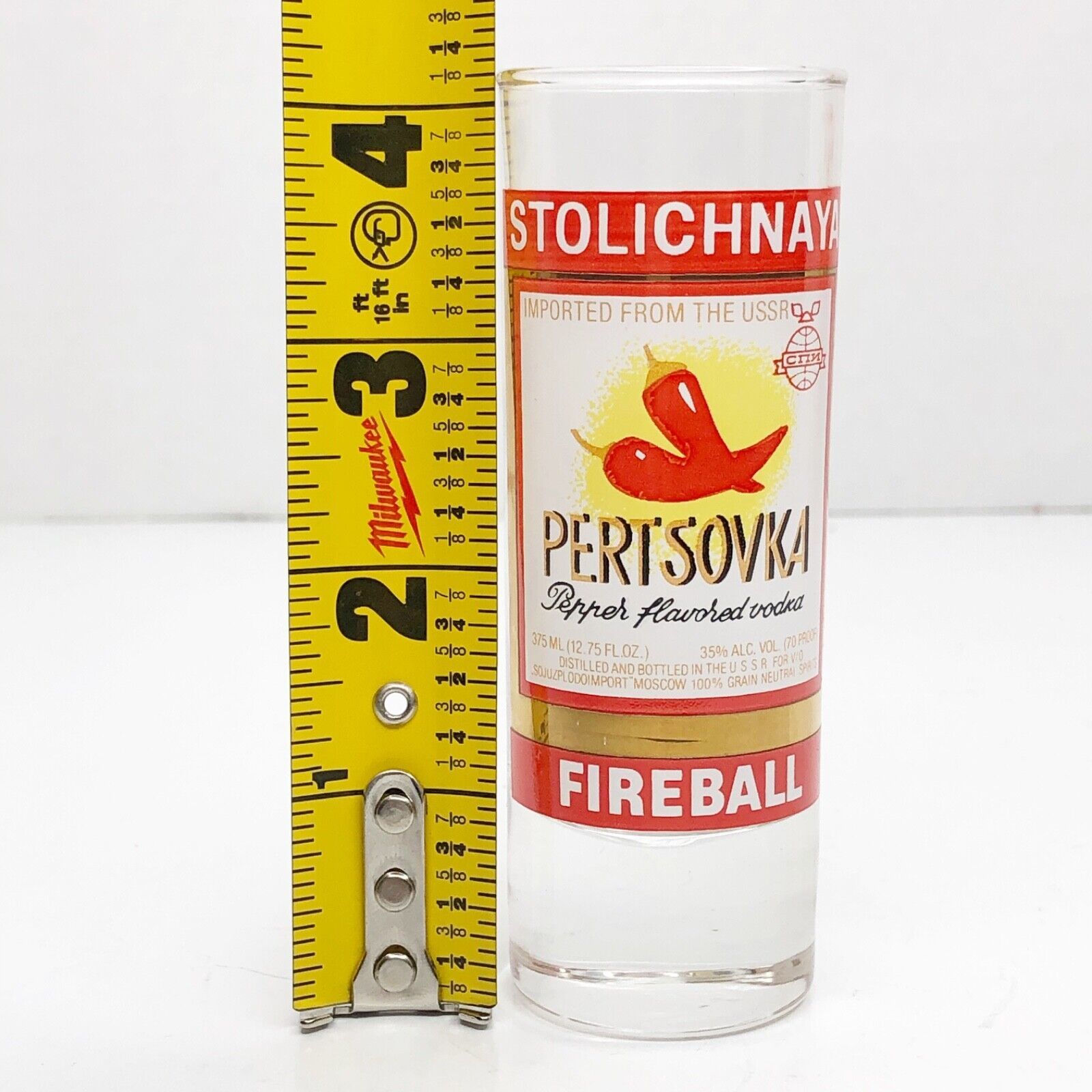 Set Of 6 Stolichnaya Stoli Pertsovka Fireball Vodka 4 Shot Glass 2 Oz Kitchen And Home