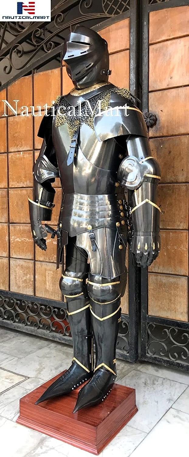 NauticalMart Dark Black Knight Full Suit of Armor Medieval Times ...